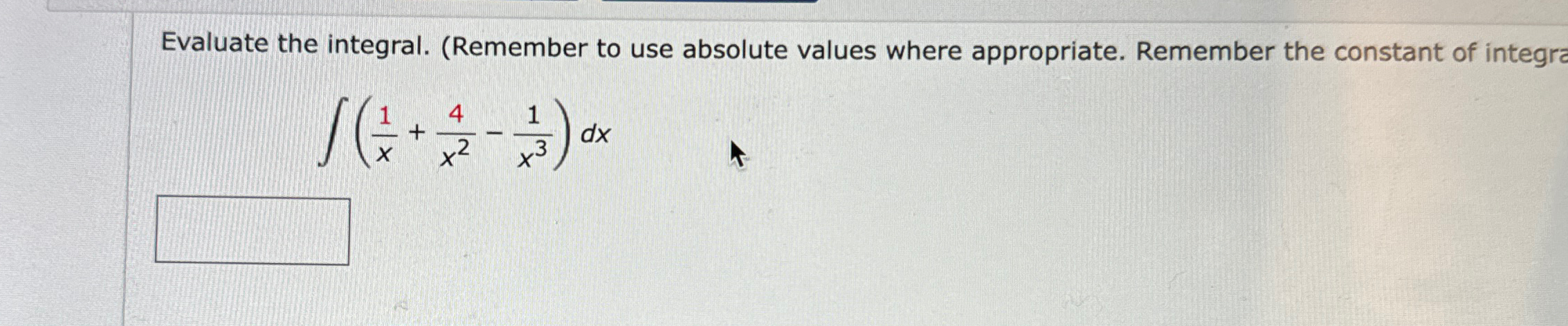 Solved Evaluate the integral. (Remember to use absolute | Chegg.com