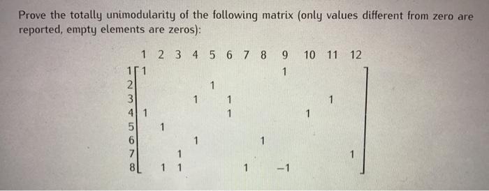 Solved Prove the totally unimodularity of the following | Chegg.com