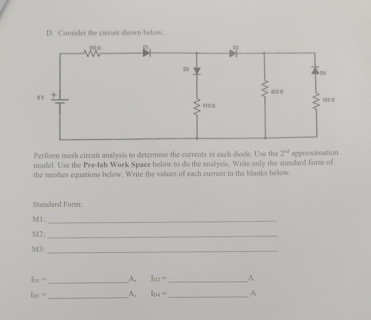 Solved Diode Circuit Analysis Series Parallel Multiple