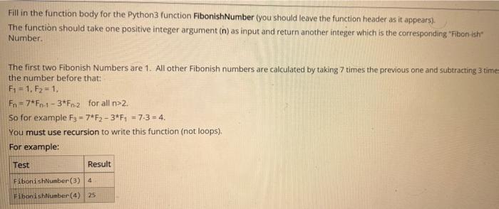 Solved Fill in the function body for the Python3 function | Chegg.com