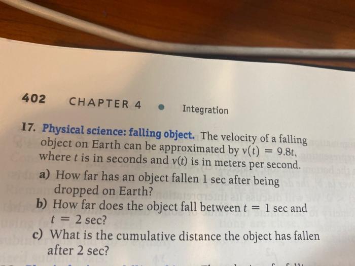 Solved 402 CHAPTER 4 Integration 17. Physical science: | Chegg.com