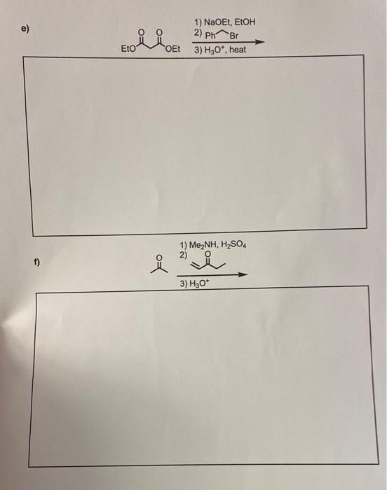 Solved 1) NaOET, ETOH 2) Ph Br 3) H30*, heat Eto OEt 1) | Chegg.com