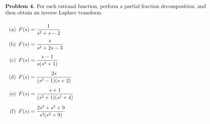 Solved Problem 4. For each rational function, perform a | Chegg.com