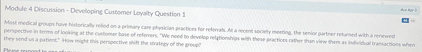 Solved Module 4 ﻿Discussion - ﻿Developing Customer Loyalty | Chegg.com