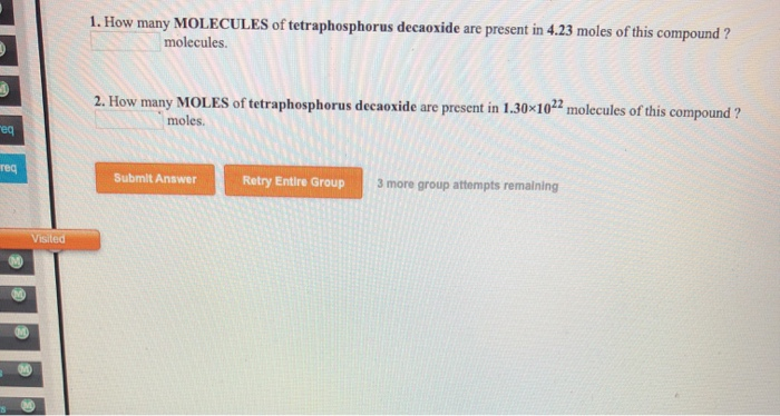 Solved 1. How many MOLECULES of tetraphosphorus decaoxide | Chegg.com