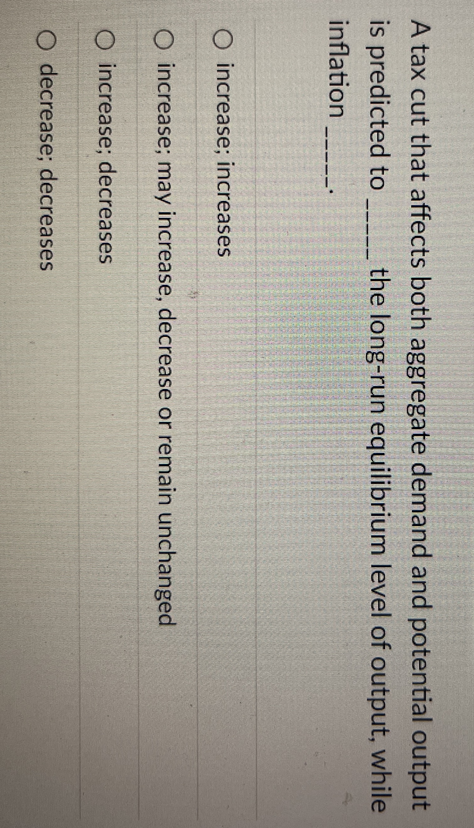 Solved A tax cut that affects both aggregate demand and | Chegg.com