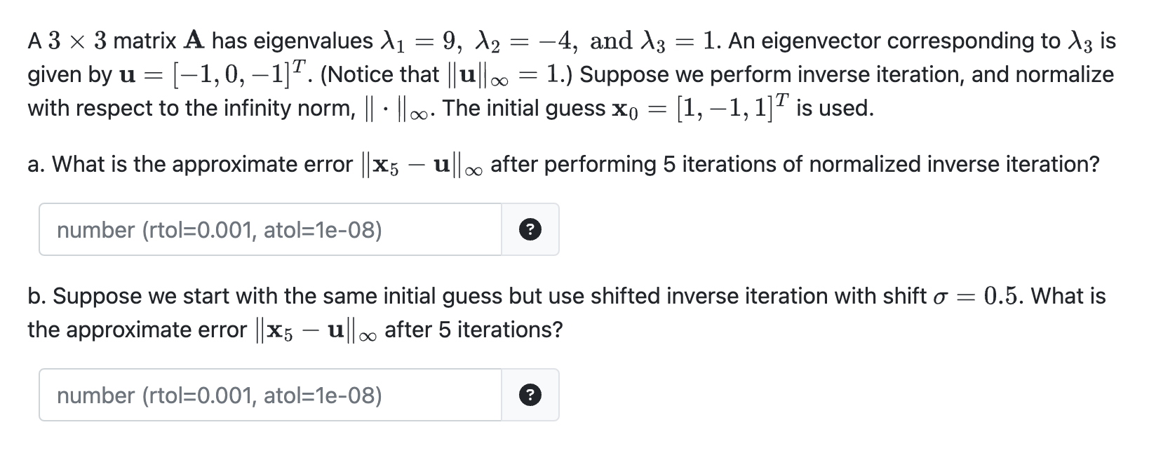 Solved A 3×3 ﻿matrix A has eigenvalues λ1=9,λ2=-4, ﻿and | Chegg.com