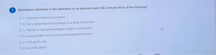Mandatory elements in the definition of an adverse | Chegg.com
