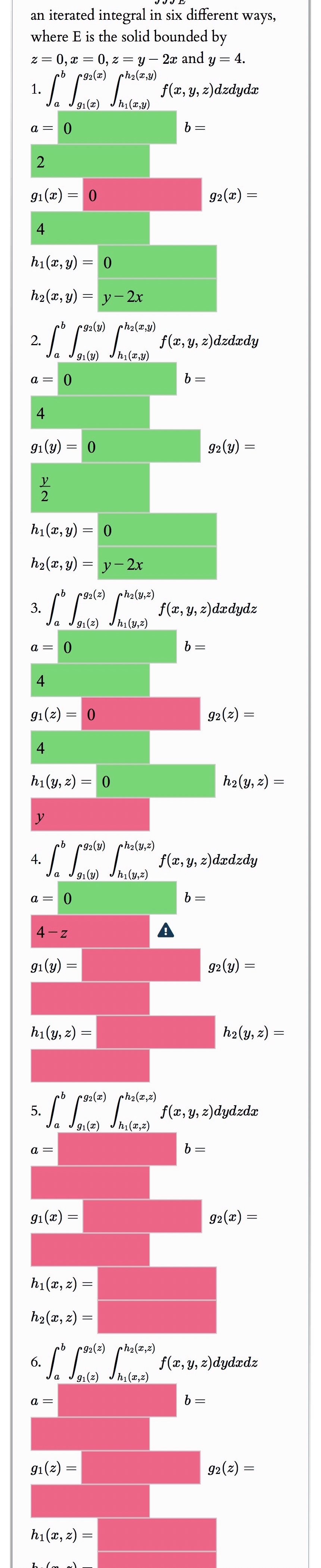 Solved an iterated integral in six different ways,where E is | Chegg.com