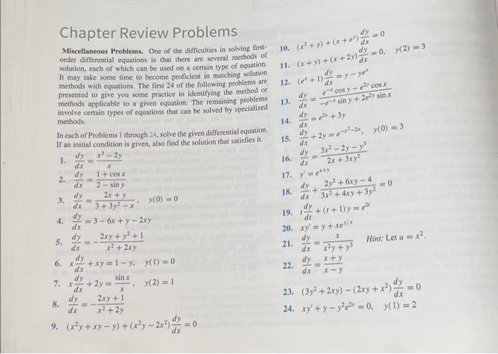 Solved Chapter Review Problems Miscellancous Problems One