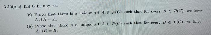 Solved 40( b−c) Let. C be any sct. (a) Prove that there is a | Chegg.com