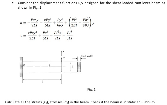 Solved a. ﻿Consider the displacement functions u,v ﻿designed | Chegg.com