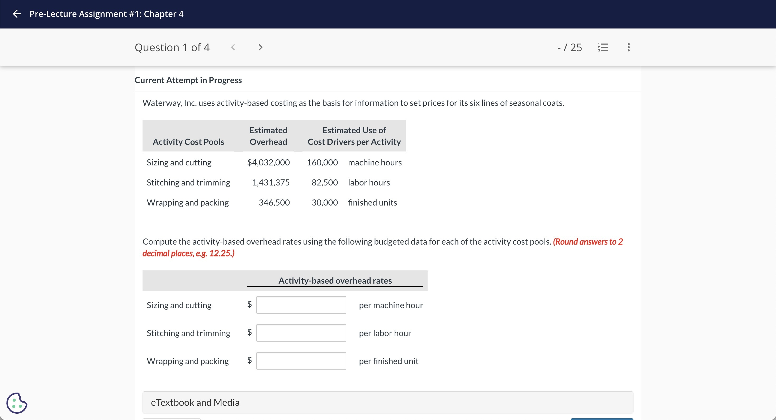 Solved Current Attempt in ProgressWaterway, Inc. uses | Chegg.com