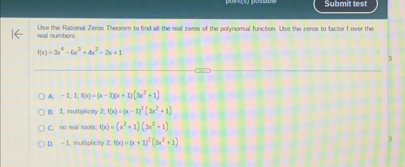 Solved Use the Rational Zeros Theorem to find all the real | Chegg.com