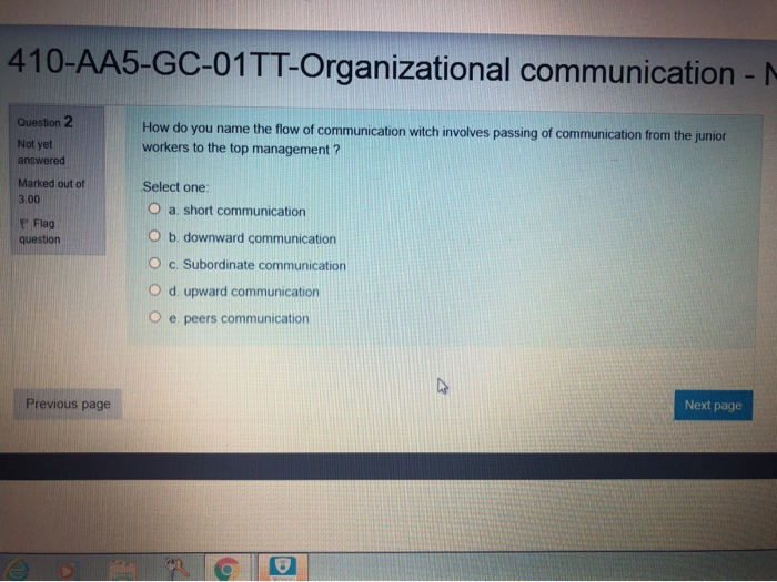 Solved 410-AA5-GC-01TT-Organizational communication - | Chegg.com
