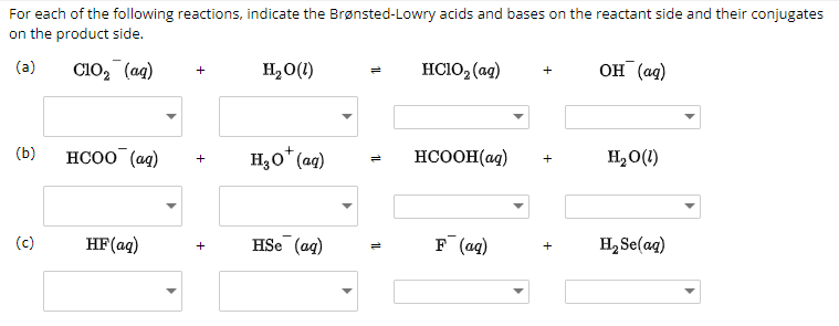 Solved For each of the following reactions, indicate the | Chegg.com