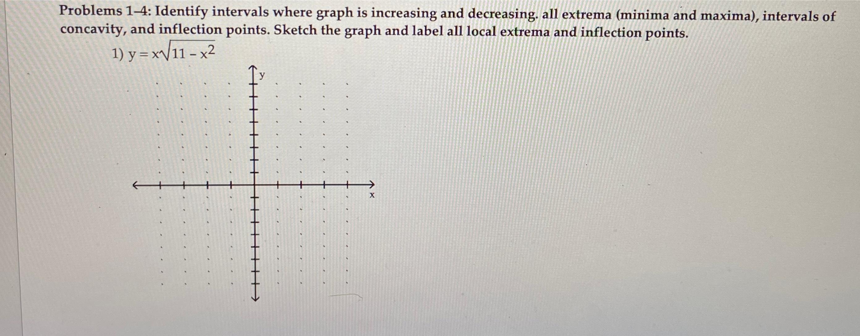 Solved Problems 1-4: Identify intervals where graph is | Chegg.com