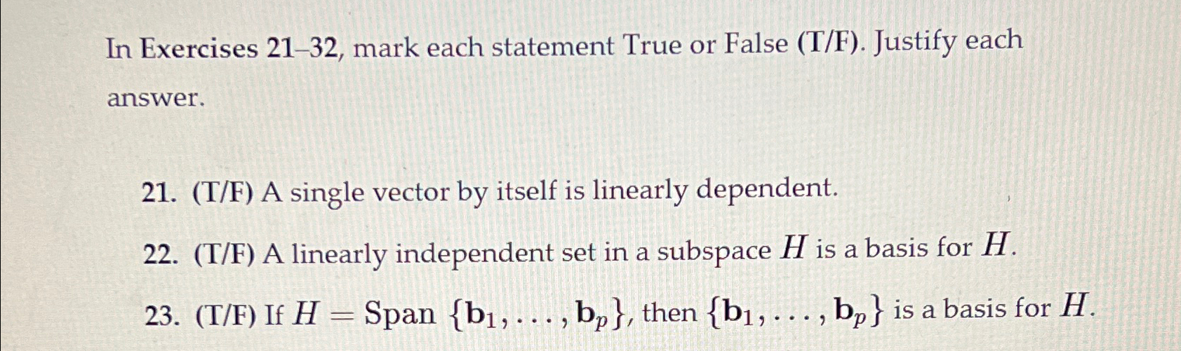 Solved In Exercises 21-32, ﻿mark each statement True or | Chegg.com