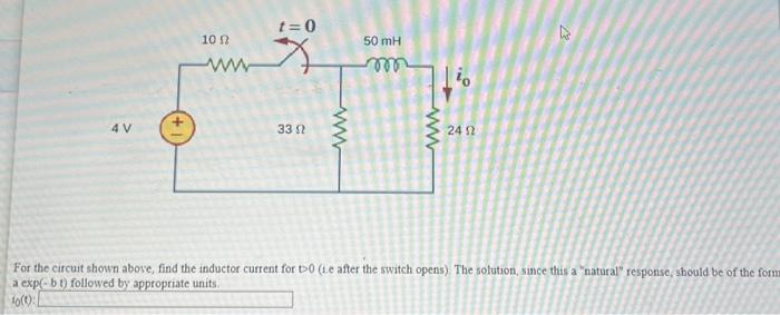 [Solved]: For the circuit shown above, find the inductor cu