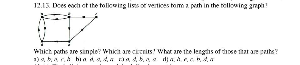 Solved 12.13. ﻿Does each of the following lists of vertices | Chegg.com
