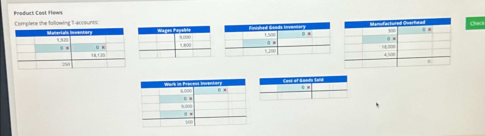 Product Cost FlowsComplete the following | Chegg.com Product Cost FlowsComplete the following | Chegg.com