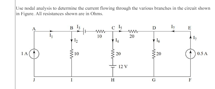 Solved Use nodal analysis to determine the current flowing | Chegg.com