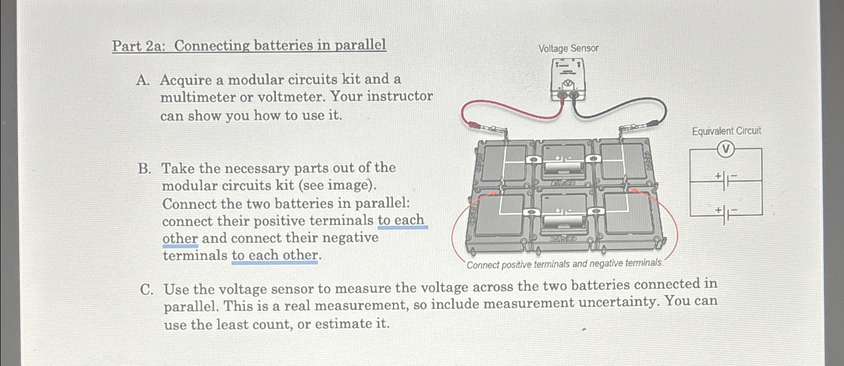 Solved Part 2a: Connecting batteries in parallelA. ﻿Acquire | Chegg.com