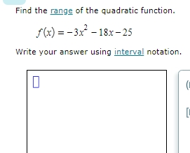 Solved Find the range of the quadratic | Chegg.com