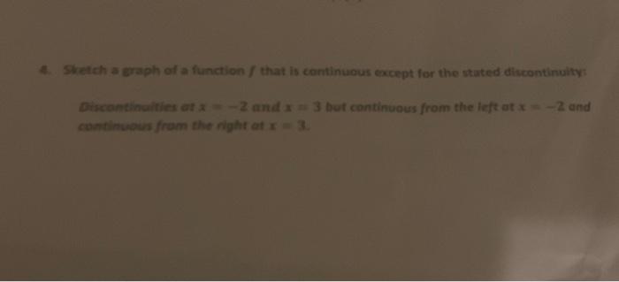Solved 4. Sketch a graph of a function f that is continuous | Chegg.com