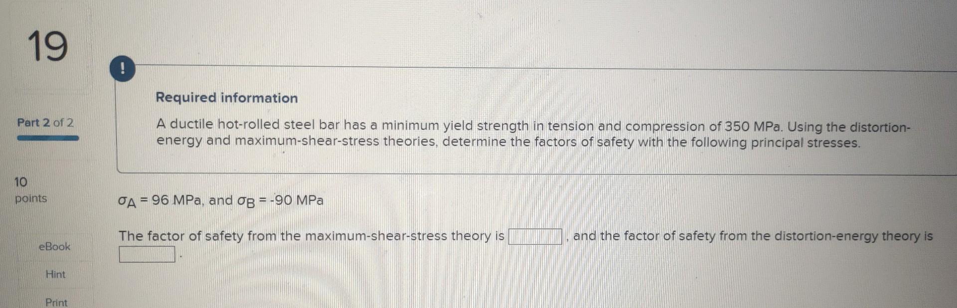 Solved Required information A ductile hot-rolled steel bar | Chegg.com