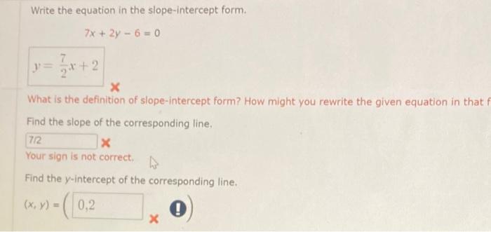 Solved Write the equation in the slope-intercept form. | Chegg.com