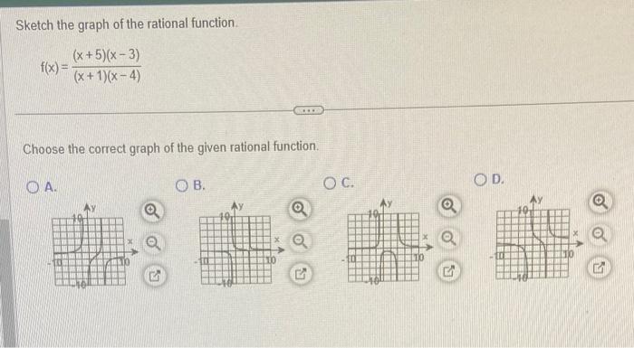 Solved Sketch the graph of the rational function. | Chegg.com