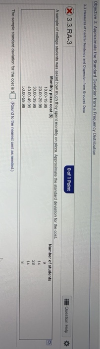 Solved Objective 3: Approximate the Standard Deviation from | Chegg.com