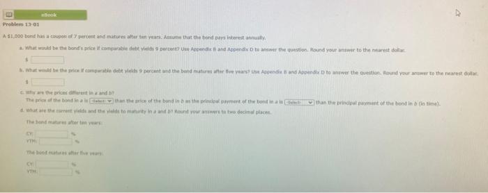 Solved The phice of the tond ln a is than the bindipal | Chegg.com