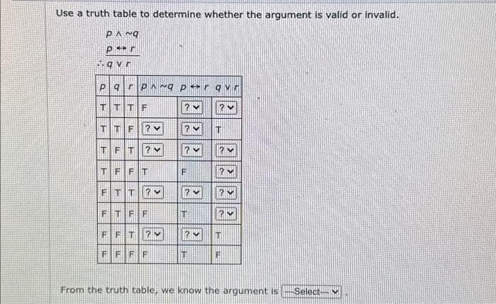 Solved Use a truth table to determine whether the argument | Chegg.com