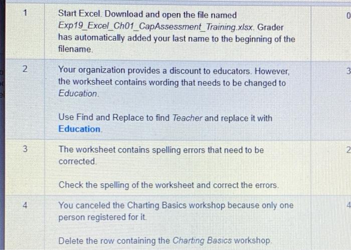 Solved 1 0 Start Excel Download And Open The File Named