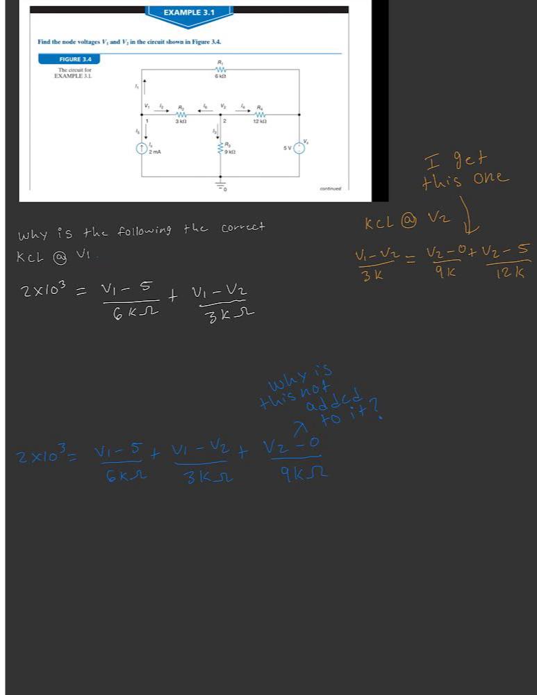 Solved Node Voltage method: The white text is the correct | Chegg.com