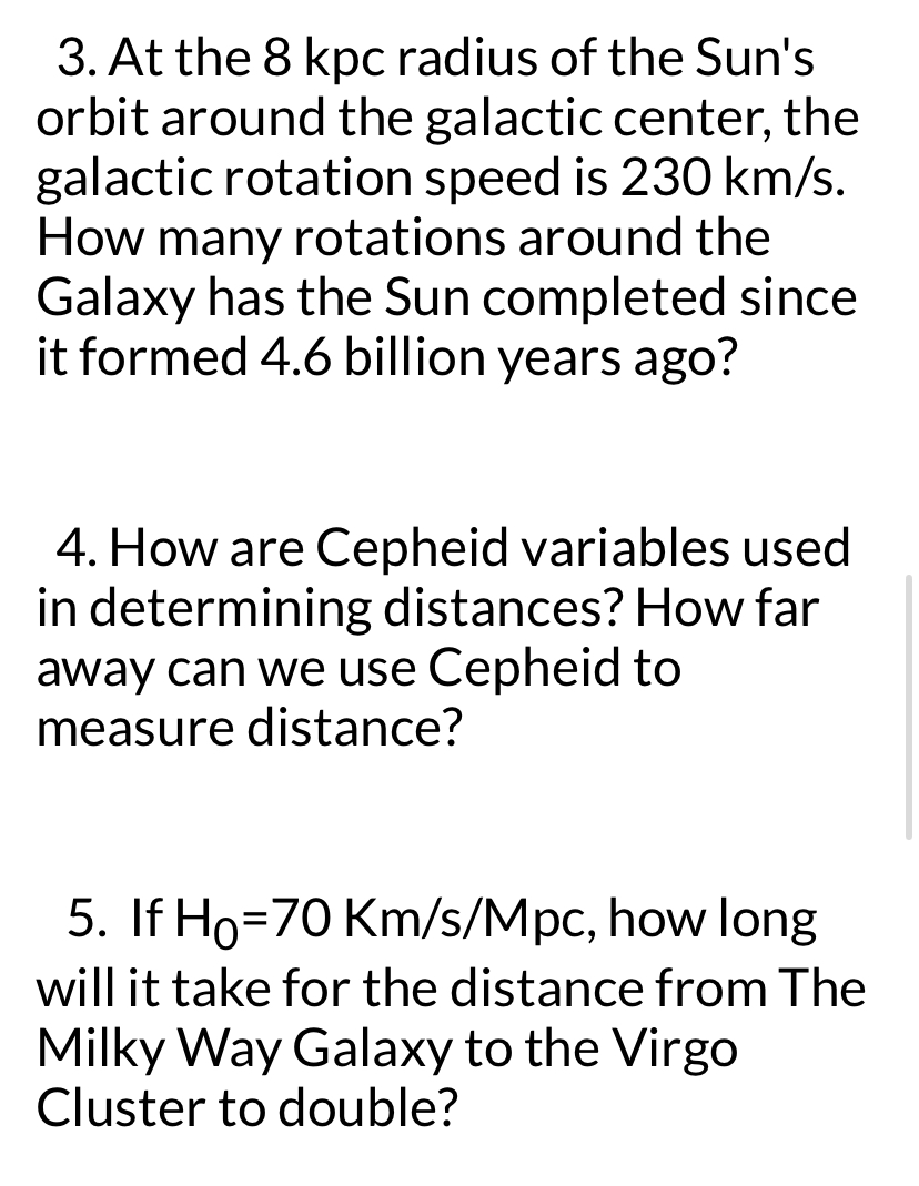 Solved At the 8kpc ﻿radius of the Sun's orbit around the | Chegg.com
