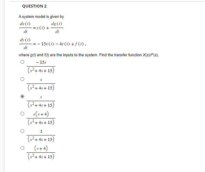 Solved QUESTION 2A system model is given | Chegg.com
