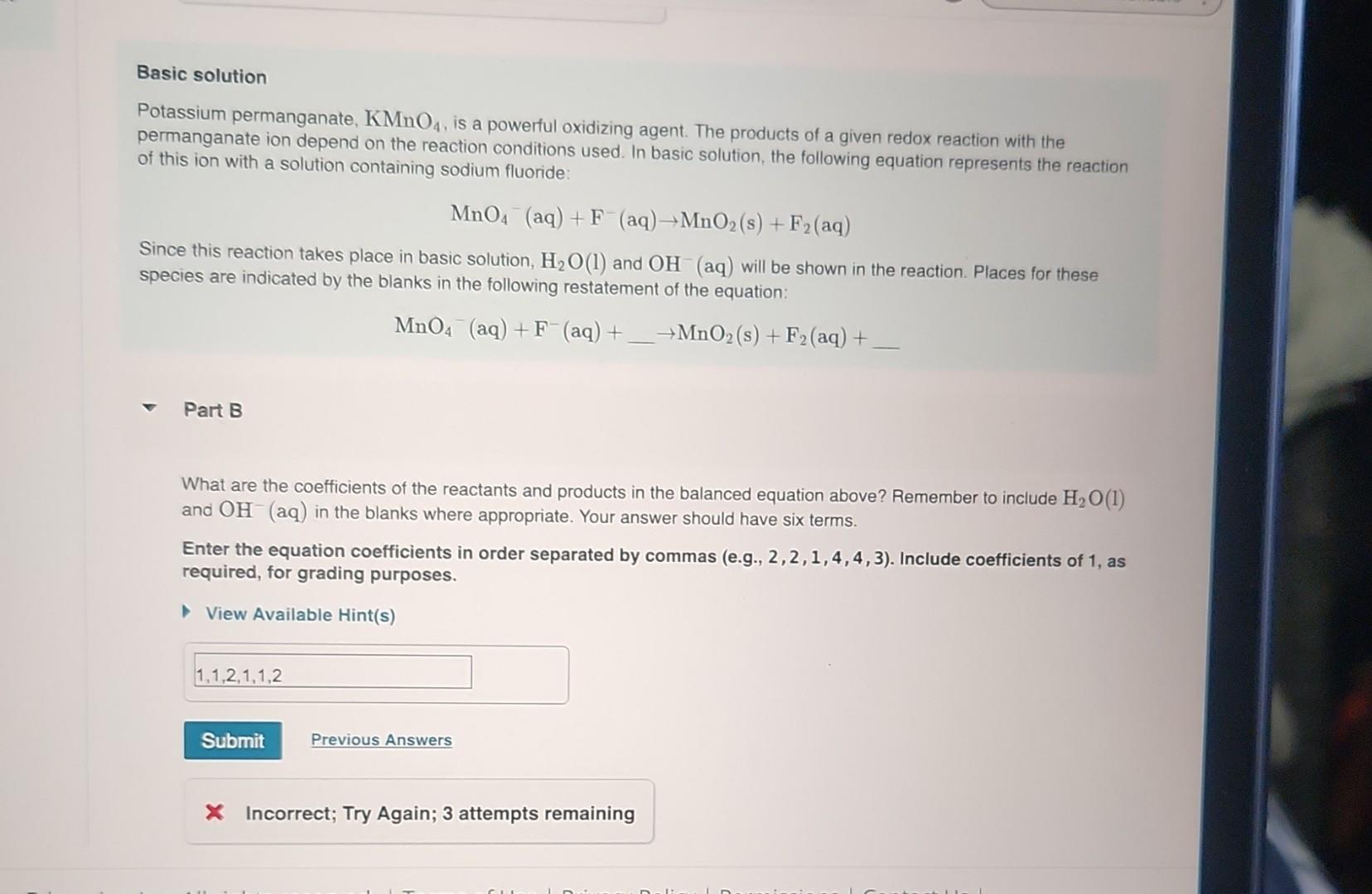 Solved Balancing Redox Equations: Half-reaction Method 18 at | Chegg.com