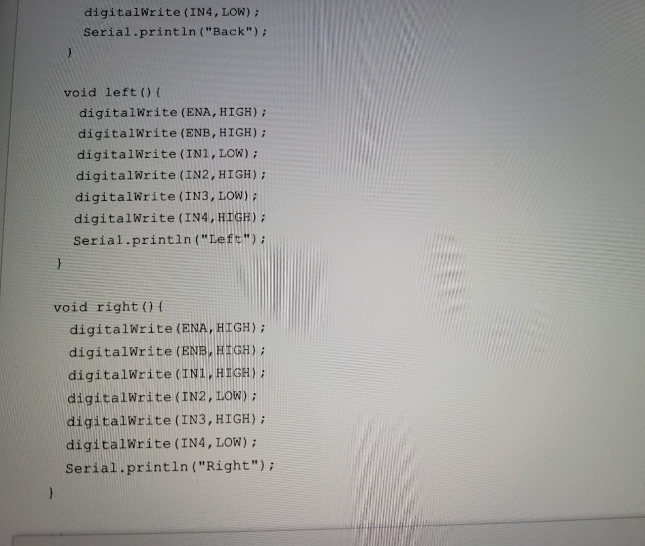 Solved //www. elegoo. com \#define IN3 9 \#define IN4 11 | Chegg.com