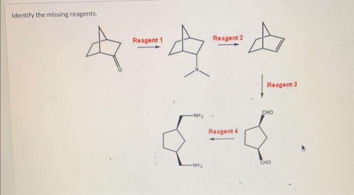 Identify the missing reagents. Reagent 1 Reagent 2 | Chegg.com