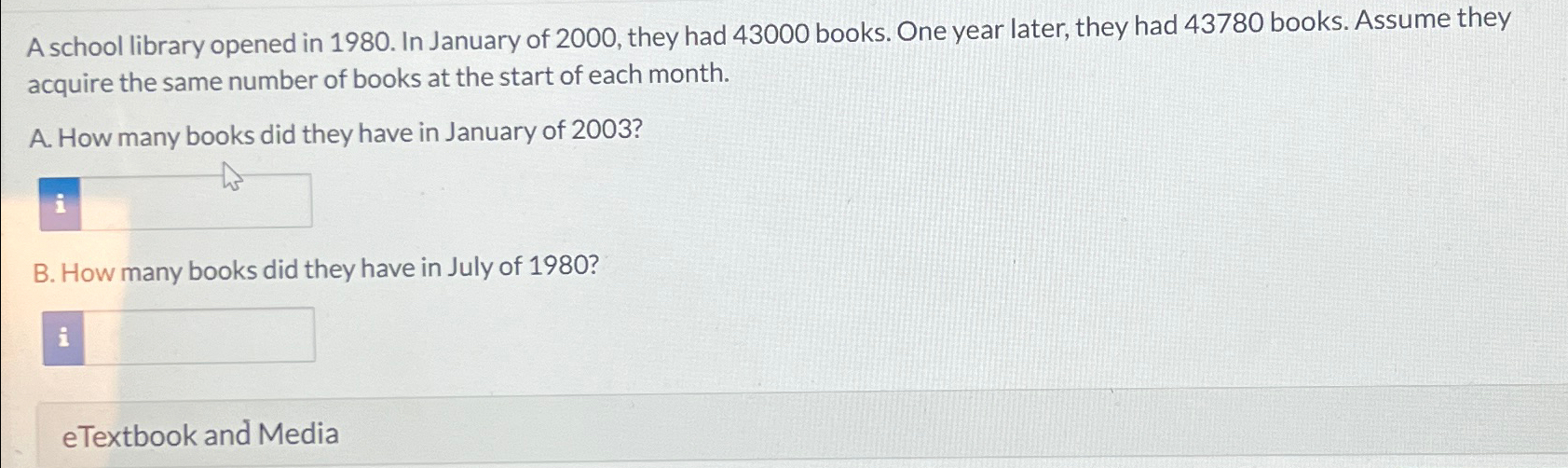 Solved RA school library opened in 1980 . ﻿In January of | Chegg.com
