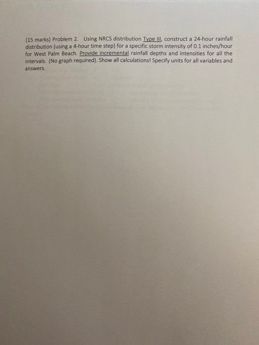 Solved (15 marks) Problem 2. Using NRCS distribution Type | Chegg.com