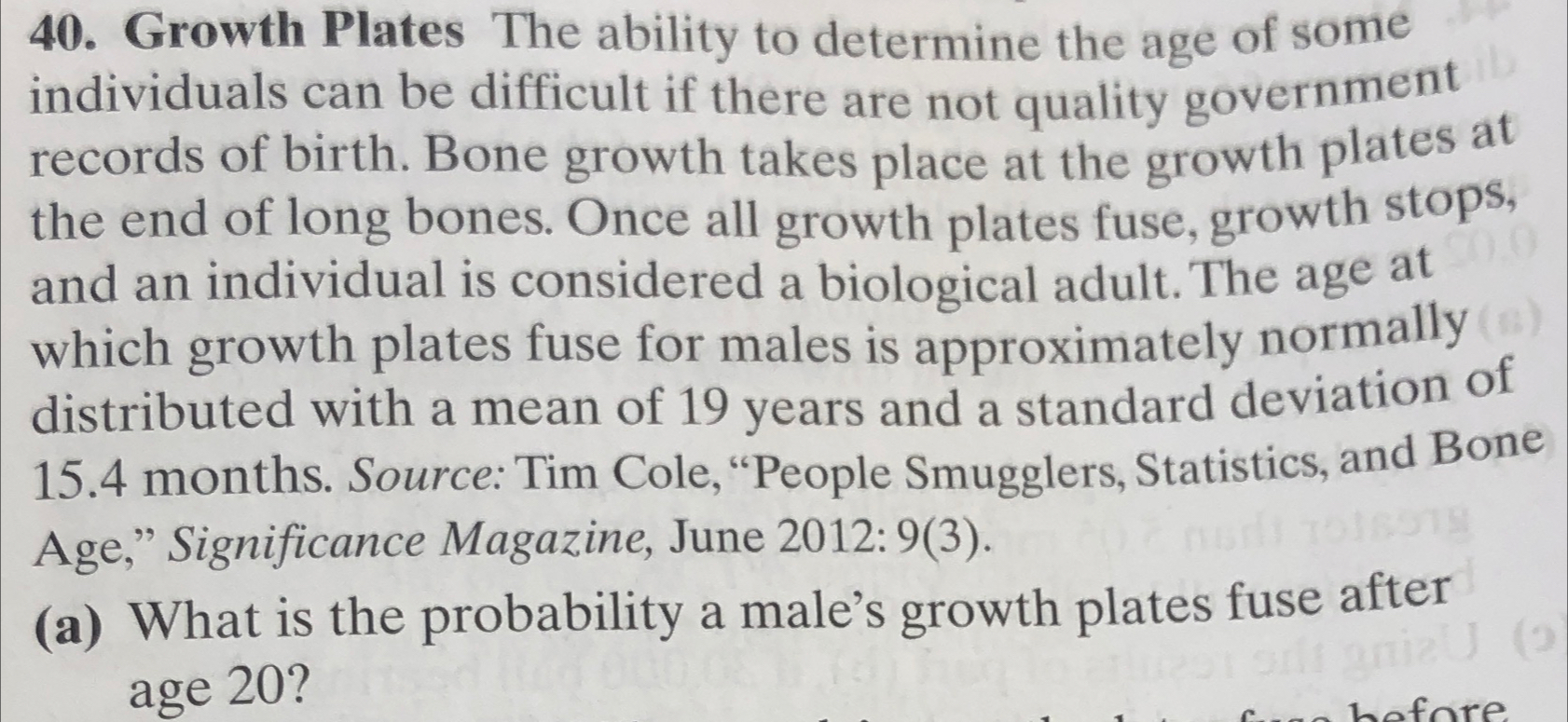Solved Growth Plates The ability to determine the age of | Chegg.com