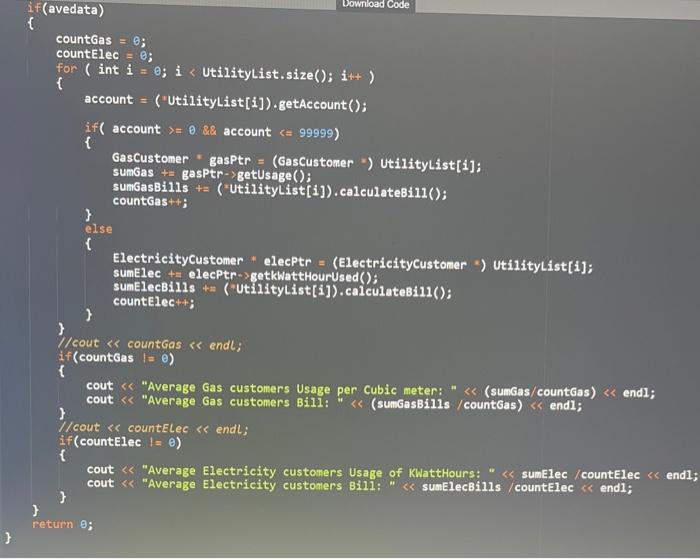 Solved Define an abstract class, called UrilityCustomer, | Chegg.com