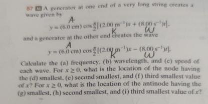Solved 57 Q 1 generater at one end of a very long string | Chegg.com