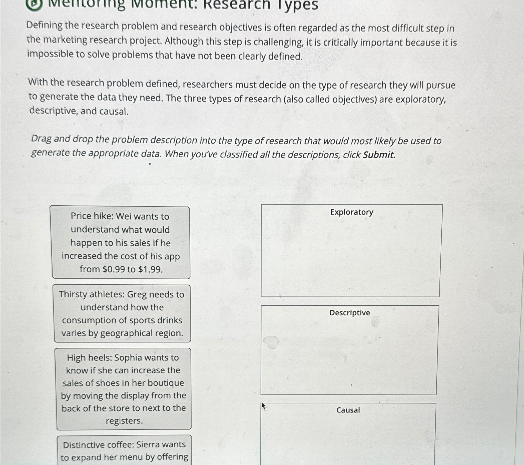Solved Defining the research problem and research objectives | Chegg.com