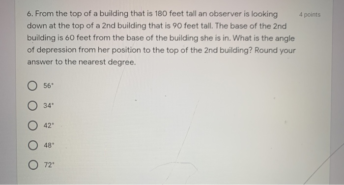 Solved 6. From the top of a building that is 180 feet tall | Chegg.com