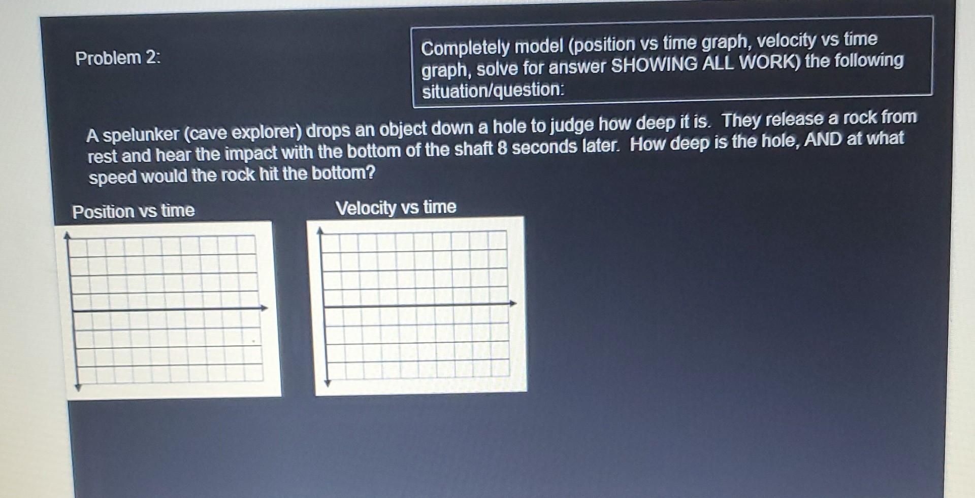 Solved Problem 1: Completely model (position vs time graph, | Chegg.com